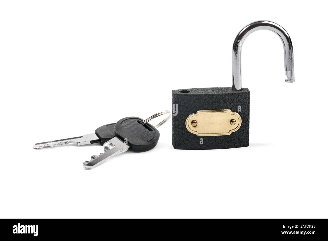 Padlock and key isolated on white background Stock Photo - Alamy