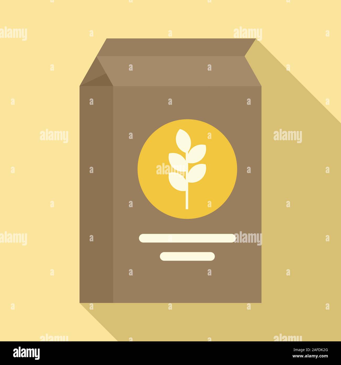 Paper flour package icon. Flat illustration of paper flour package ...