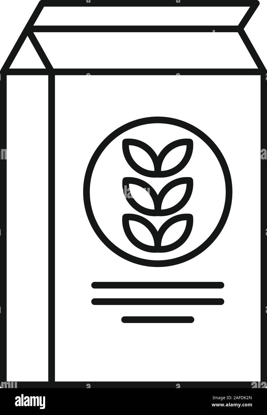Paper flour package icon. Outline paper flour package vector icon for ...