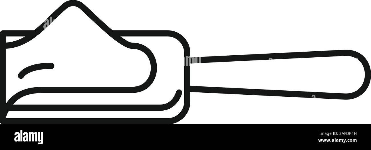 Flour wood spoon icon. Outline flour wood spoon vector icon for web ...