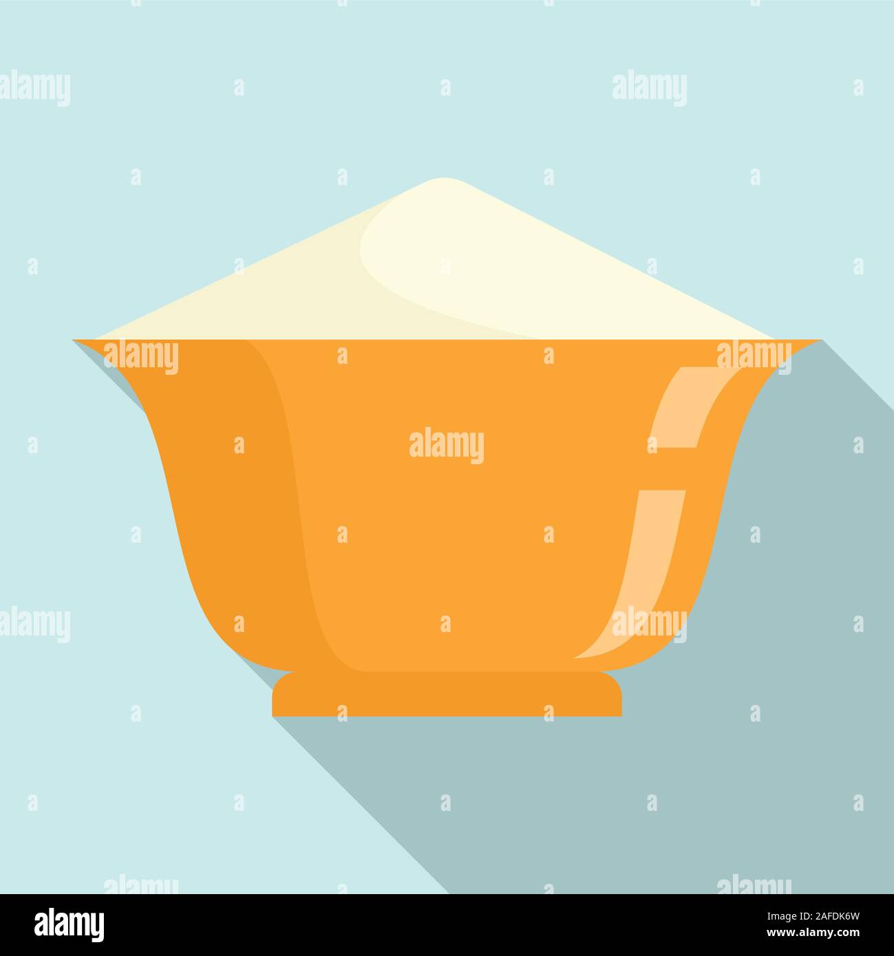 Flour bowl icon. Flat illustration of flour bowl vector icon for web ...