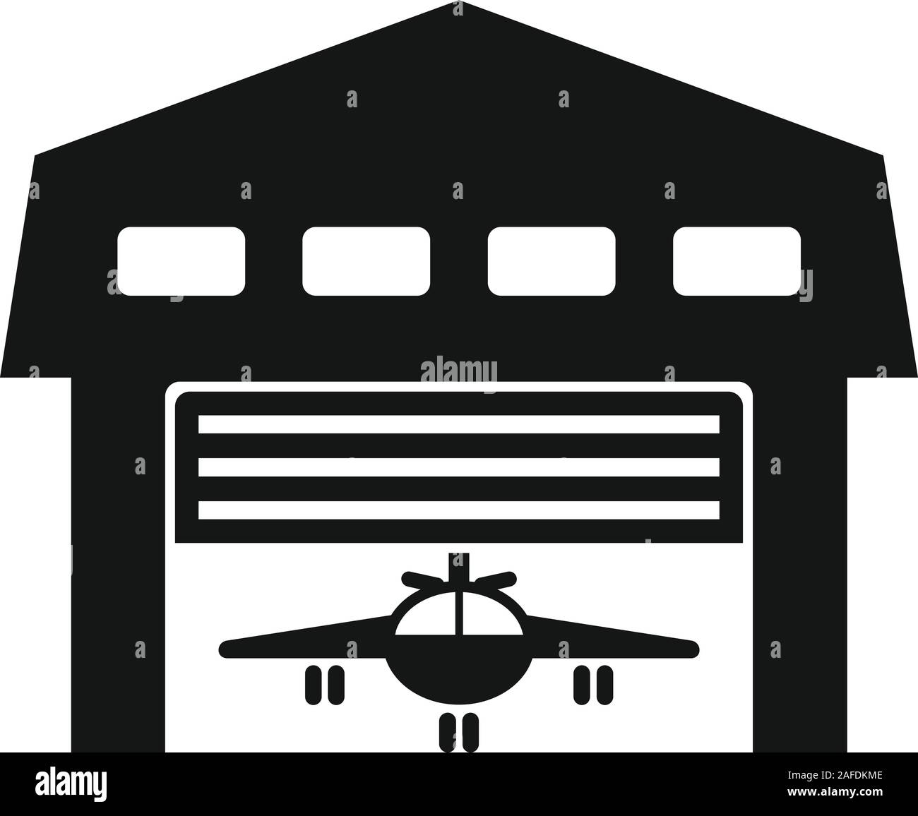 Aircraft Hangar Icon Simple Illustration Of Aircraft Hangar Vector