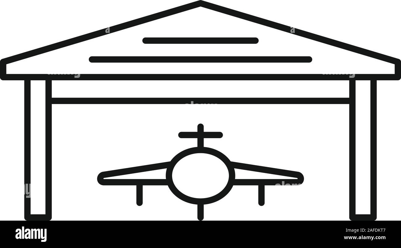 Airplane hangar icon. Outline airplane hangar vector icon for web ...
