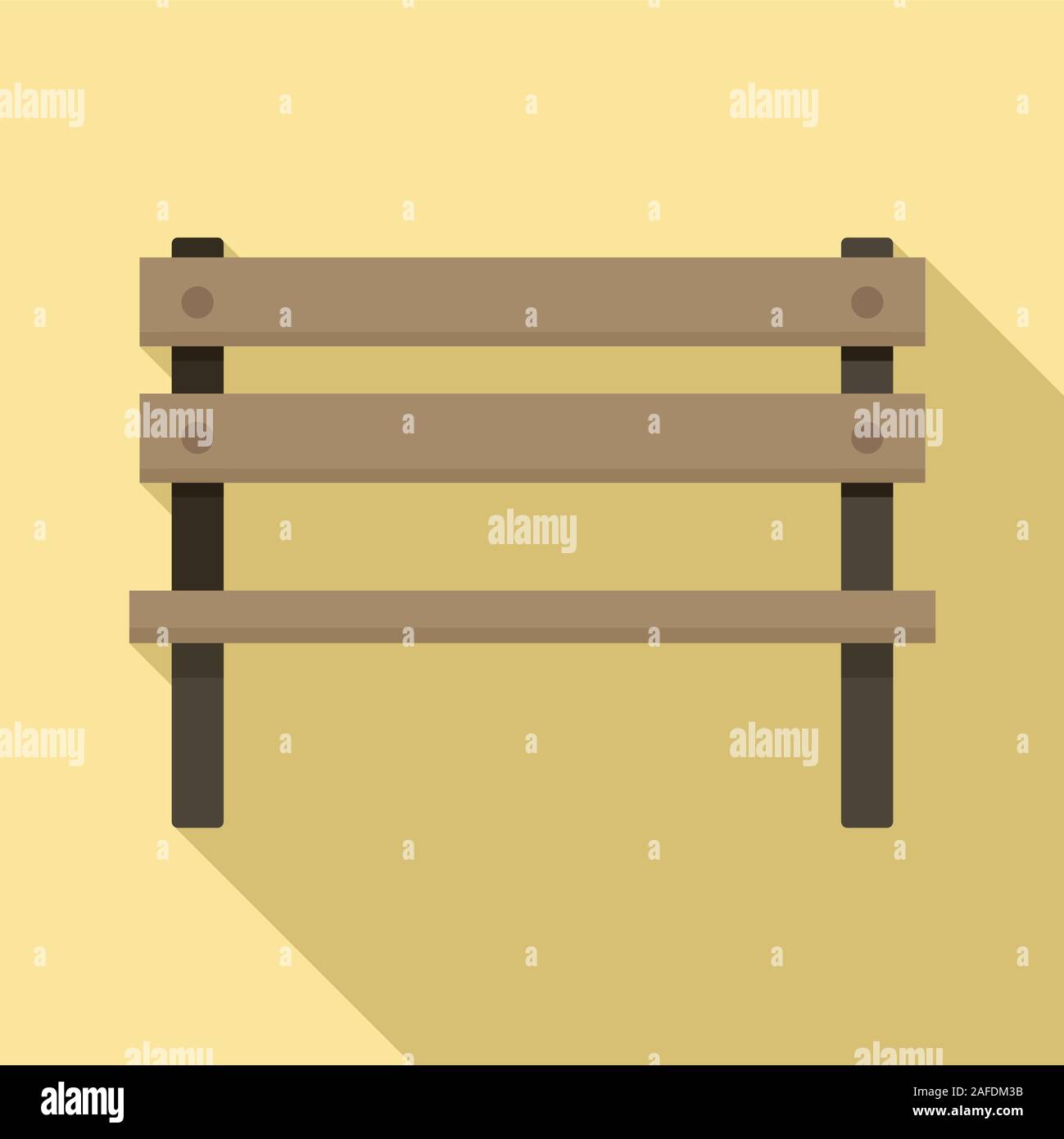 Wooden bench icon. Flat illustration of wooden bench vector icon for ...