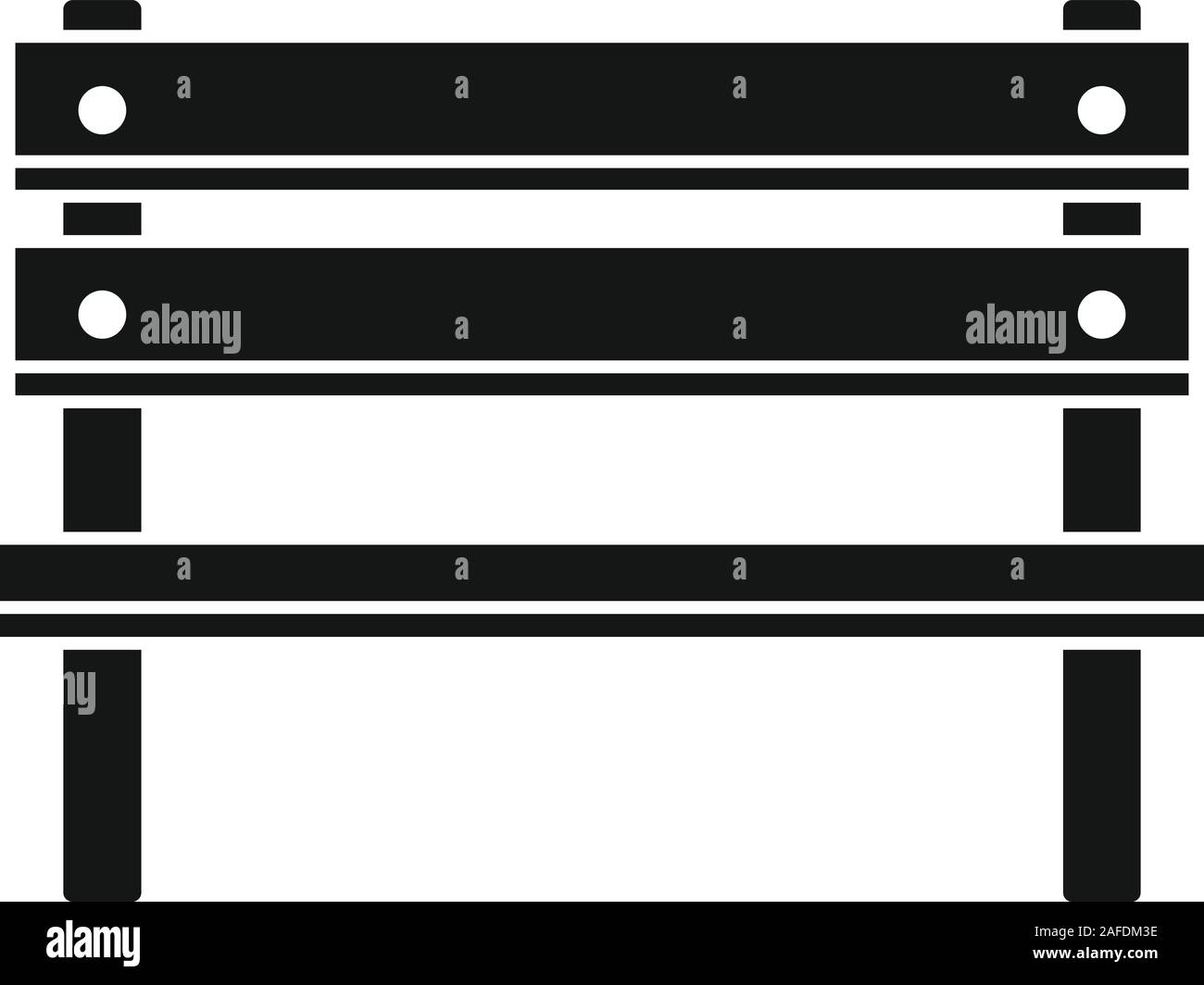 Wooden bench icon. Simple illustration of wooden bench vector icon for ...