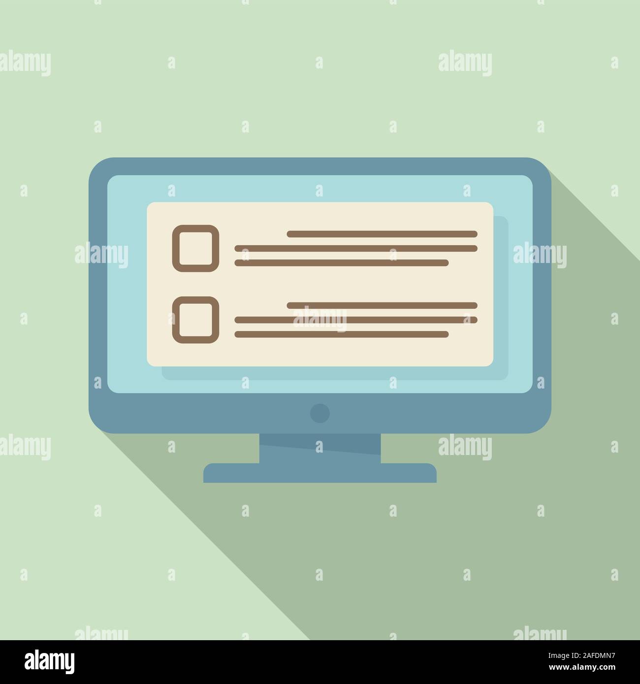 Online computer task icon. Flat illustration of online computer task ...