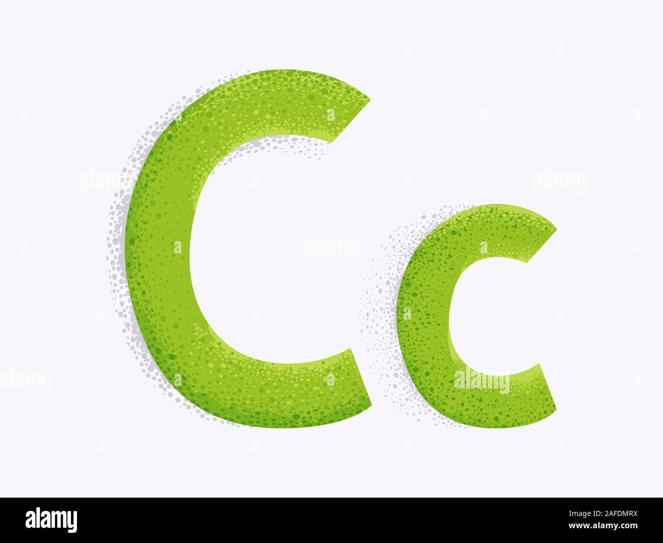 Illustration of Decorative Alphabet with Capital and Small Letter C and Dust Particle Effect ...
