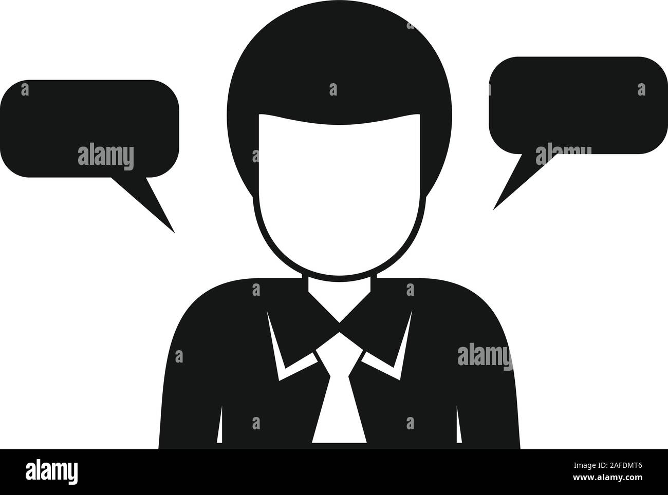 Office worker thinking icon. Simple illustration of office worker ...