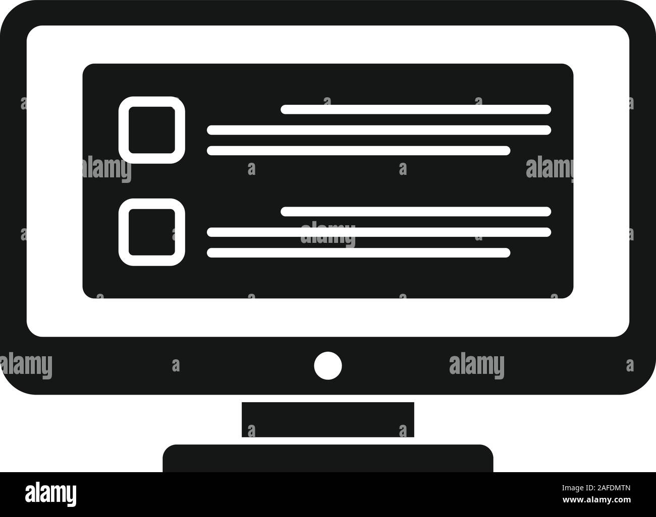 Online computer task icon. Simple illustration of online computer task ...