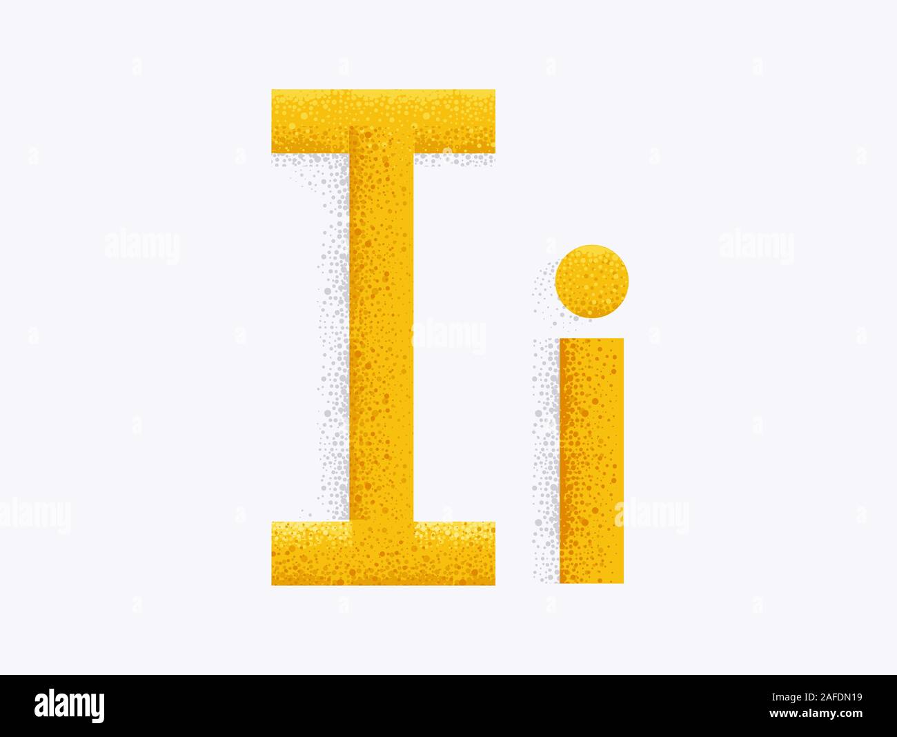 Illustration of Decorative Alphabet with Capital and Small Letter I and Dust Particle Effect ...