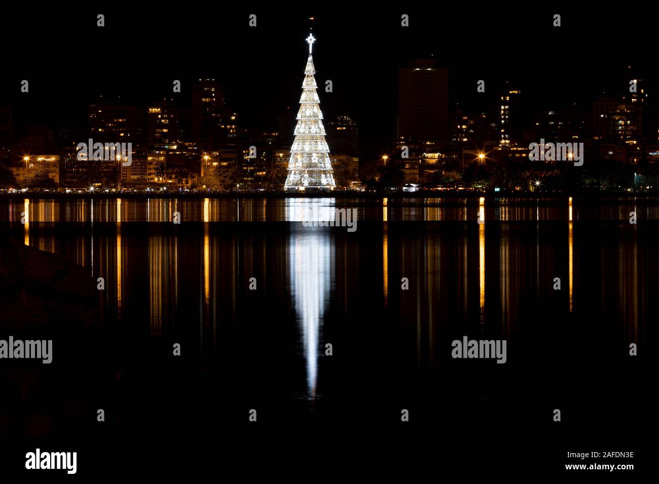 Tallest floating Christmas tree in the world construction with ...