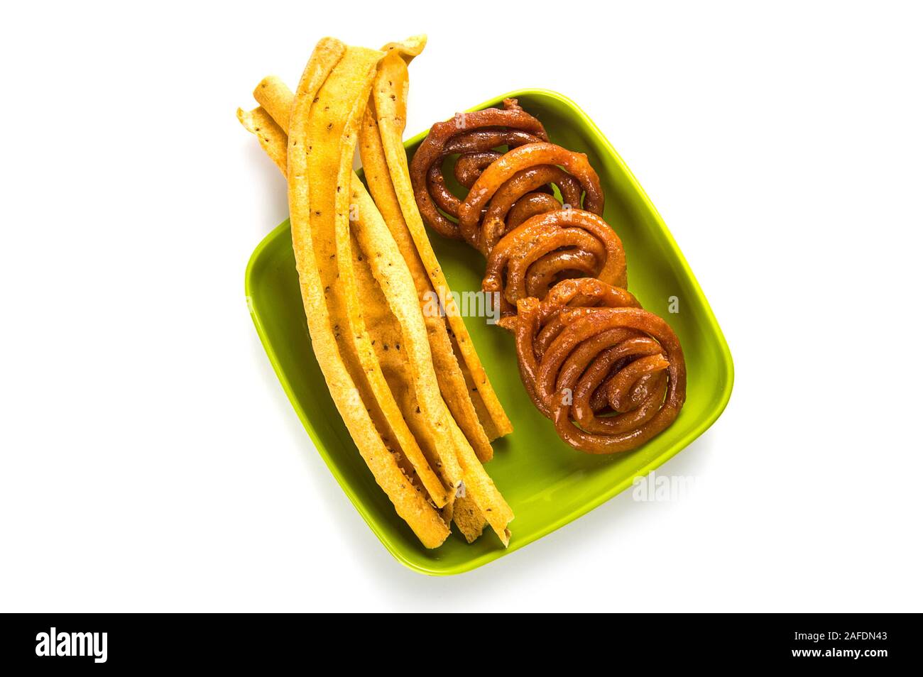 Indian Cuisine Fafda and Jalebi, special and famous dish of Gujarat ...