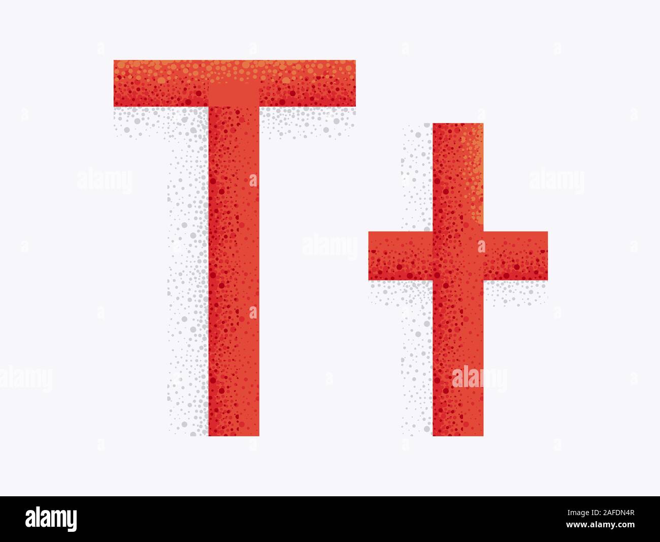 Illustration of Decorative Alphabet with Capital and Small Letter T and Dust Particle Effect ...