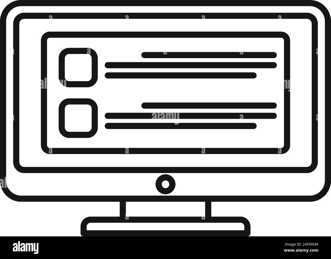 Online computer task icon. Outline online computer task vector icon for ...