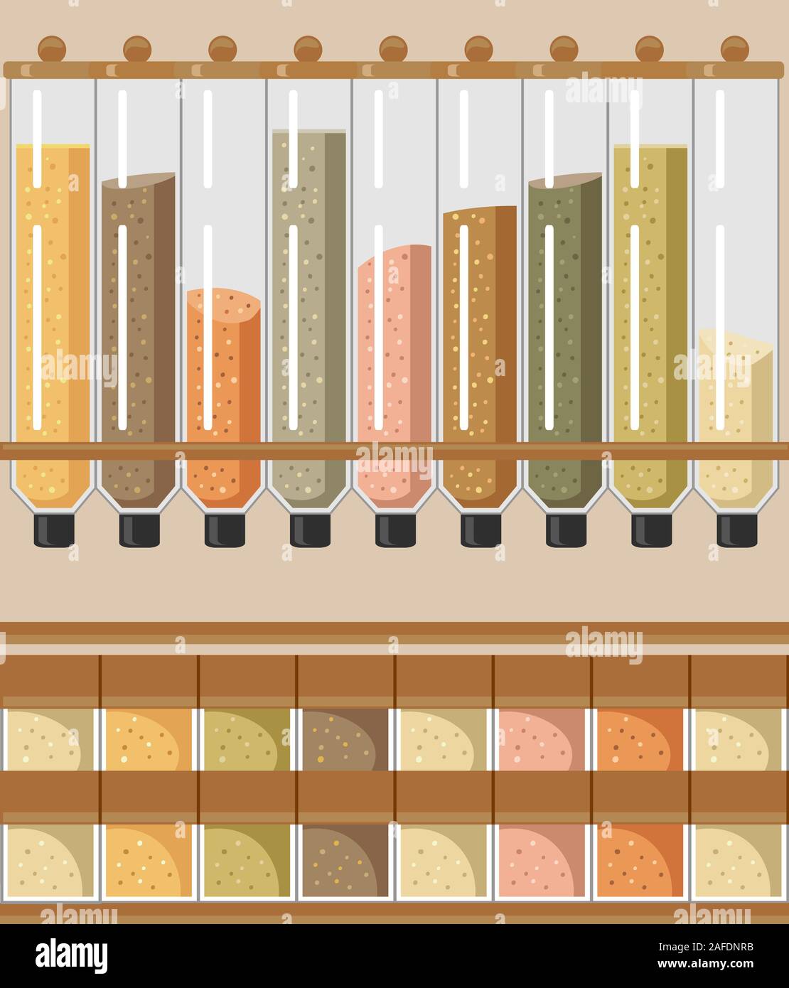 Illustration of a Section in the Grocery Store Selling Items in Bulk ...