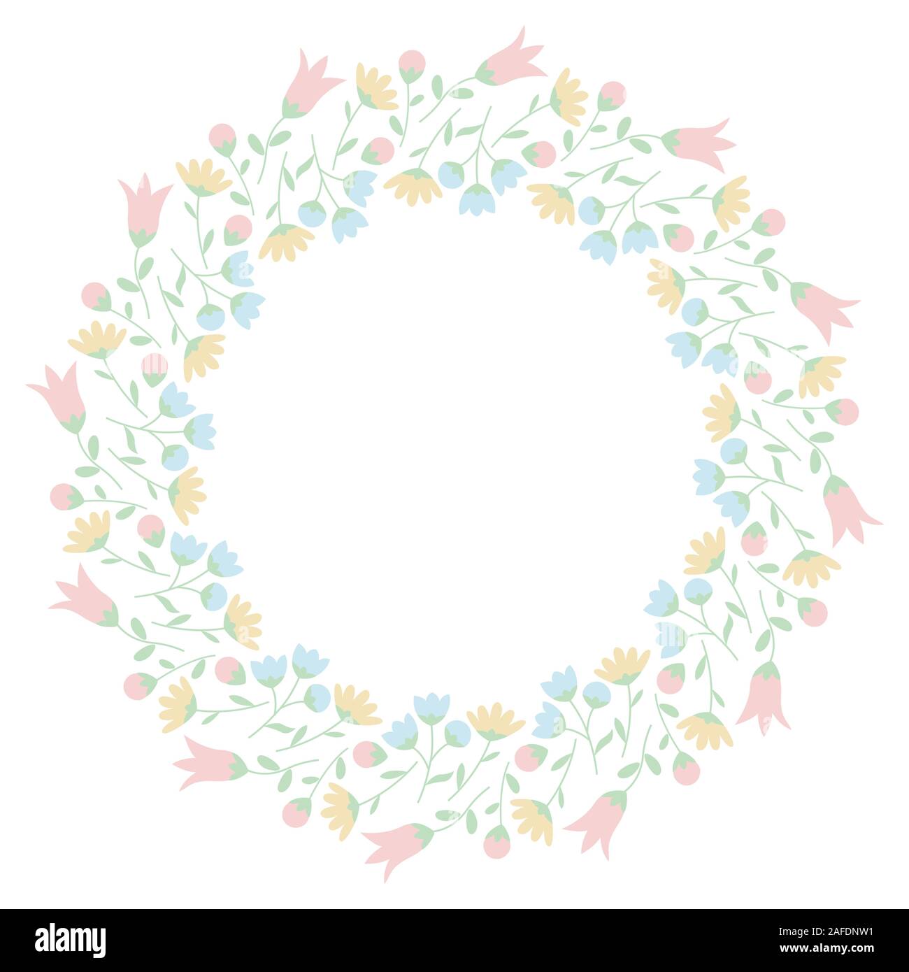 Round floral frame hi-res stock photography and images - Alamy