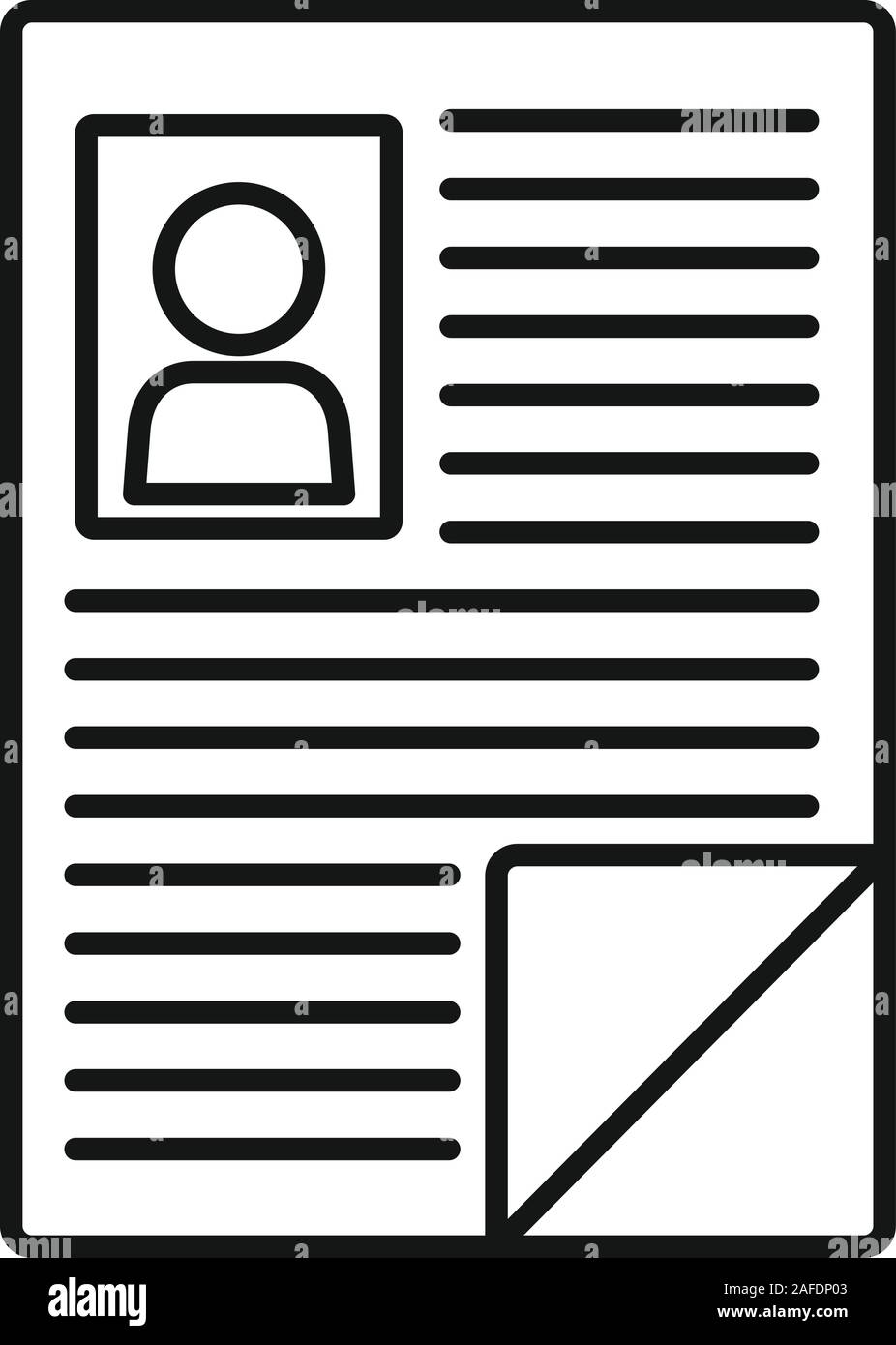 Woman cv paper icon. Outline woman cv paper vector icon for web design ...