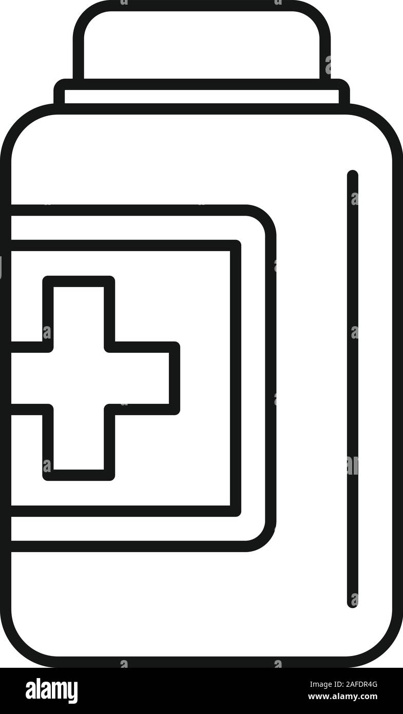 Capsule jar icon. Outline capsule jar vector icon for web design ...