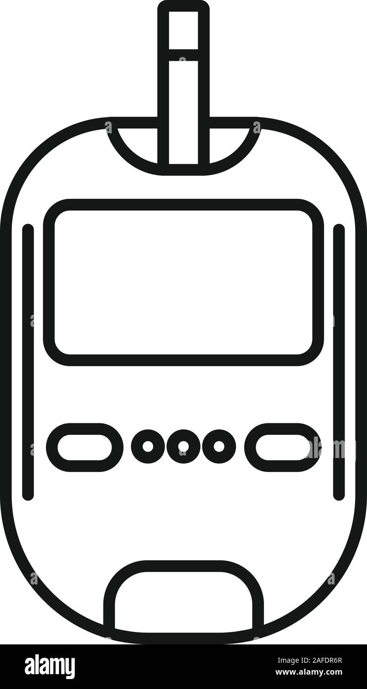 Glucose meter icon. Outline glucose meter vector icon for web design ...