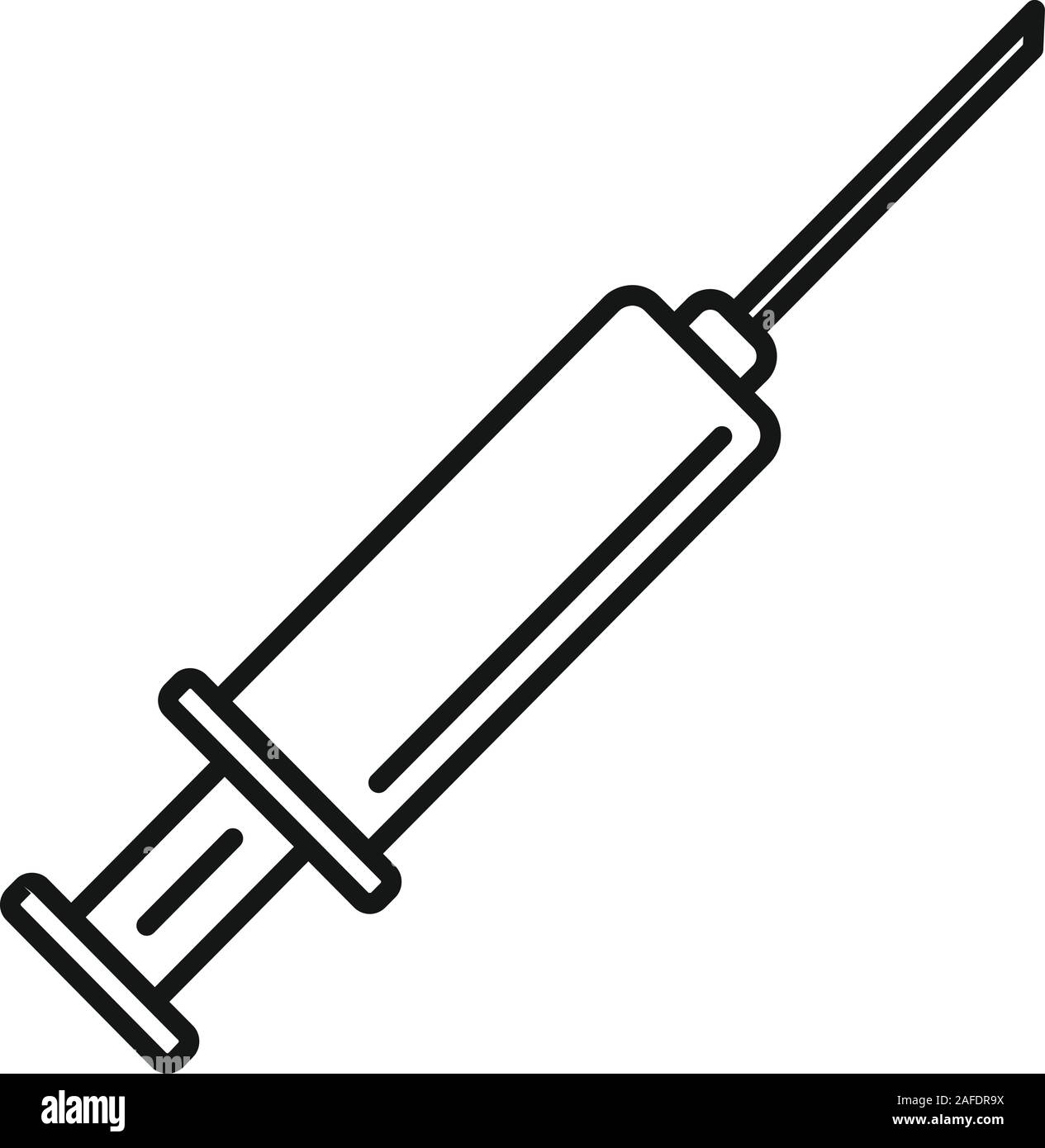 Medical syringe icon. Outline medical syringe vector icon for web ...