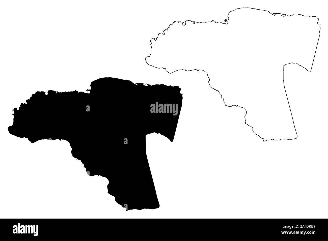 Cornwall County (Counties of Jamaica) map vector illustration, scribble sketch Cornwall map ...
