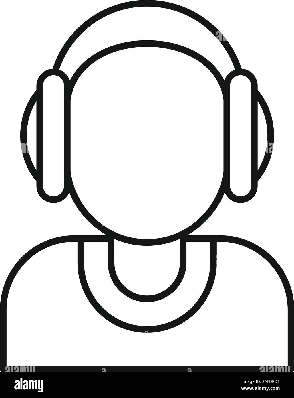 Dj with headphones icon. Outline dj with headphones vector icon for web ...