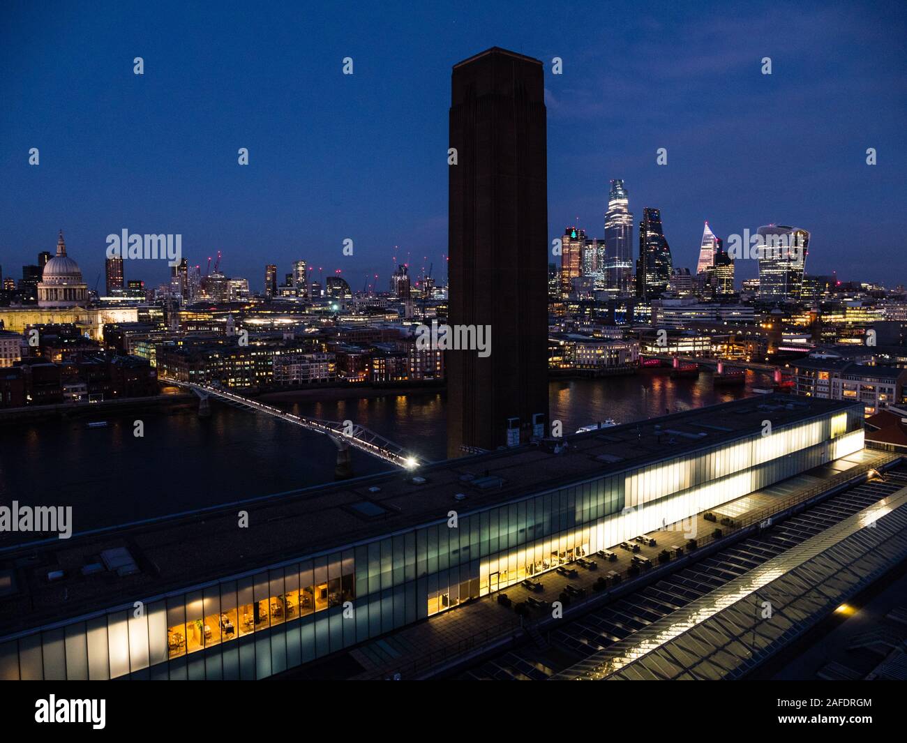 Roof and Cooling Tower, of The Tate Modern, with View of River Thames ...