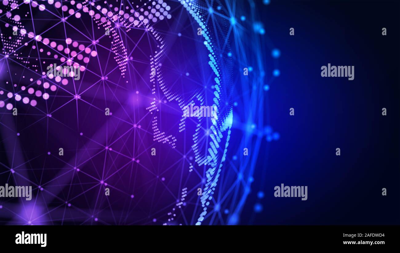 Connection lines Globe. Background with Light Effect. Global ...