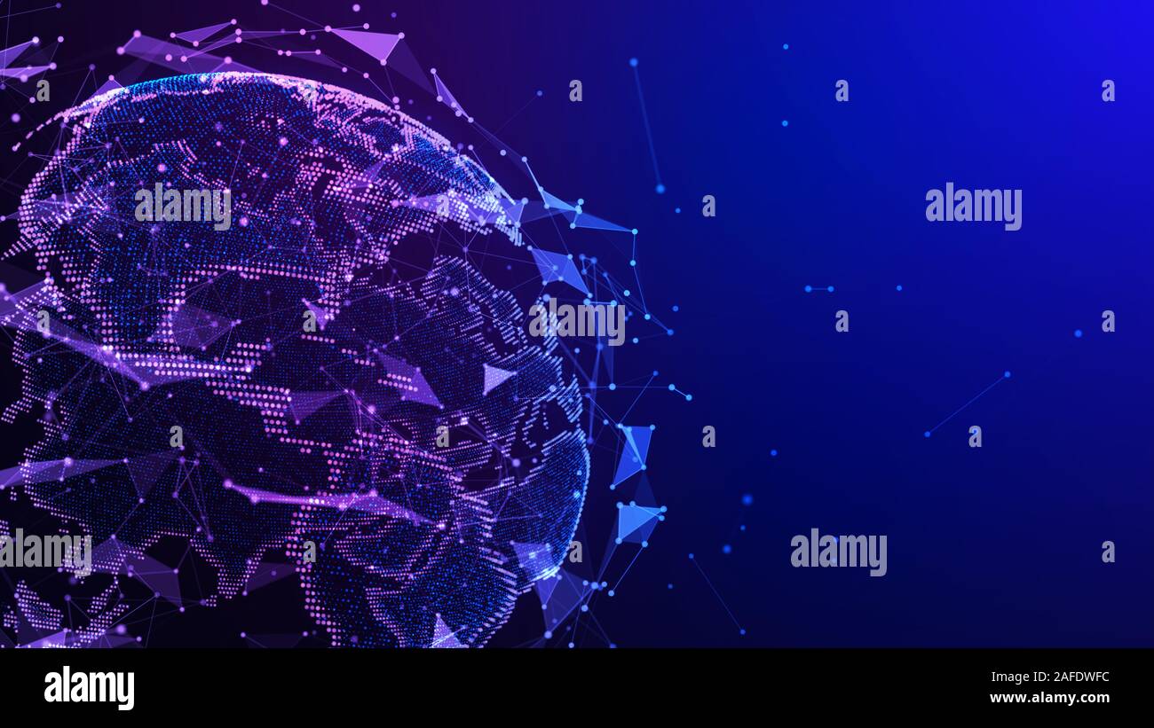 Futuristic concept background network. Internet and technology. Blue ...