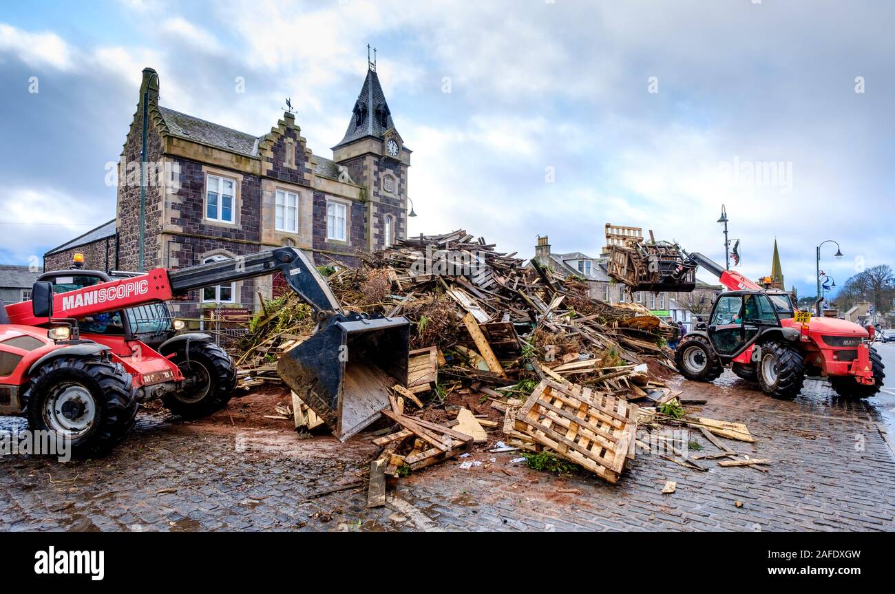 Biggar, South Lanarkshire, Scotland 15th December 2019: Building the ...