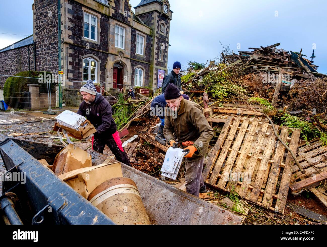 Biggar, South Lanarkshire, Scotland 15th December 2019: Building the ...