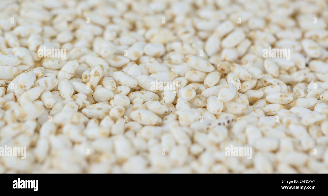 Puffed Rice for use as background image or as texture (close-up shot ...