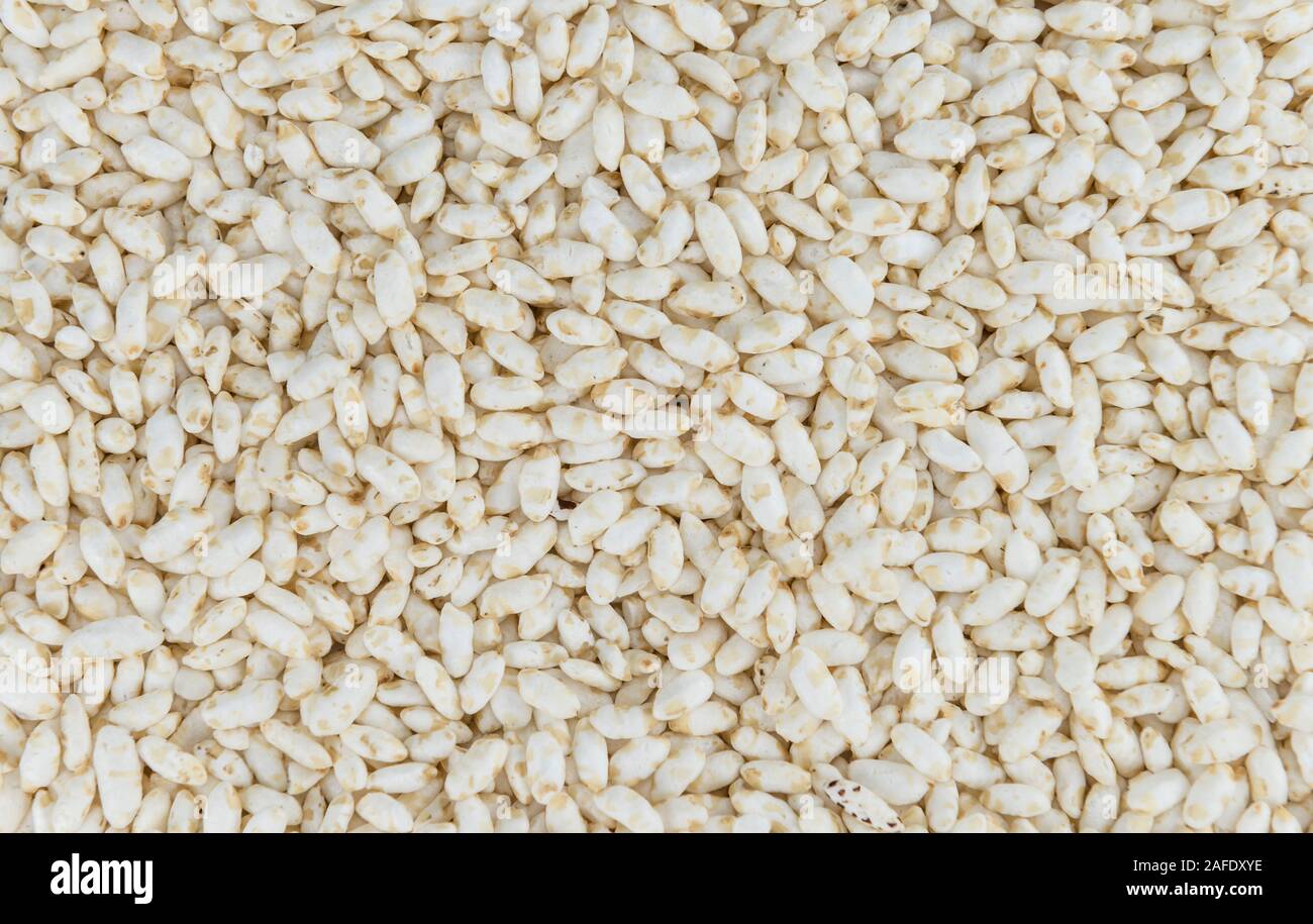 Puffed Rice for use as background image or as texture (close-up shot ...