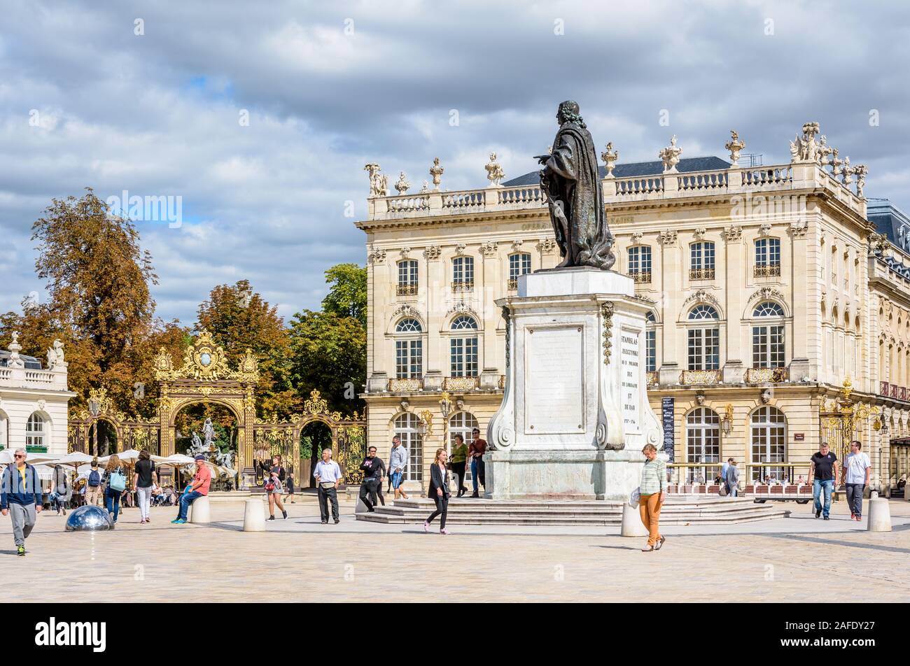 The statue of Stanislas Leszczynski on the place Stanislas in Nancy ...