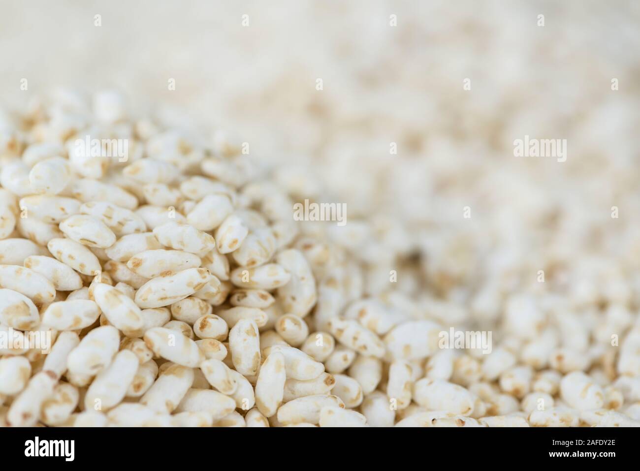 Puffed Rice for use as background image or as texture (close-up shot ...