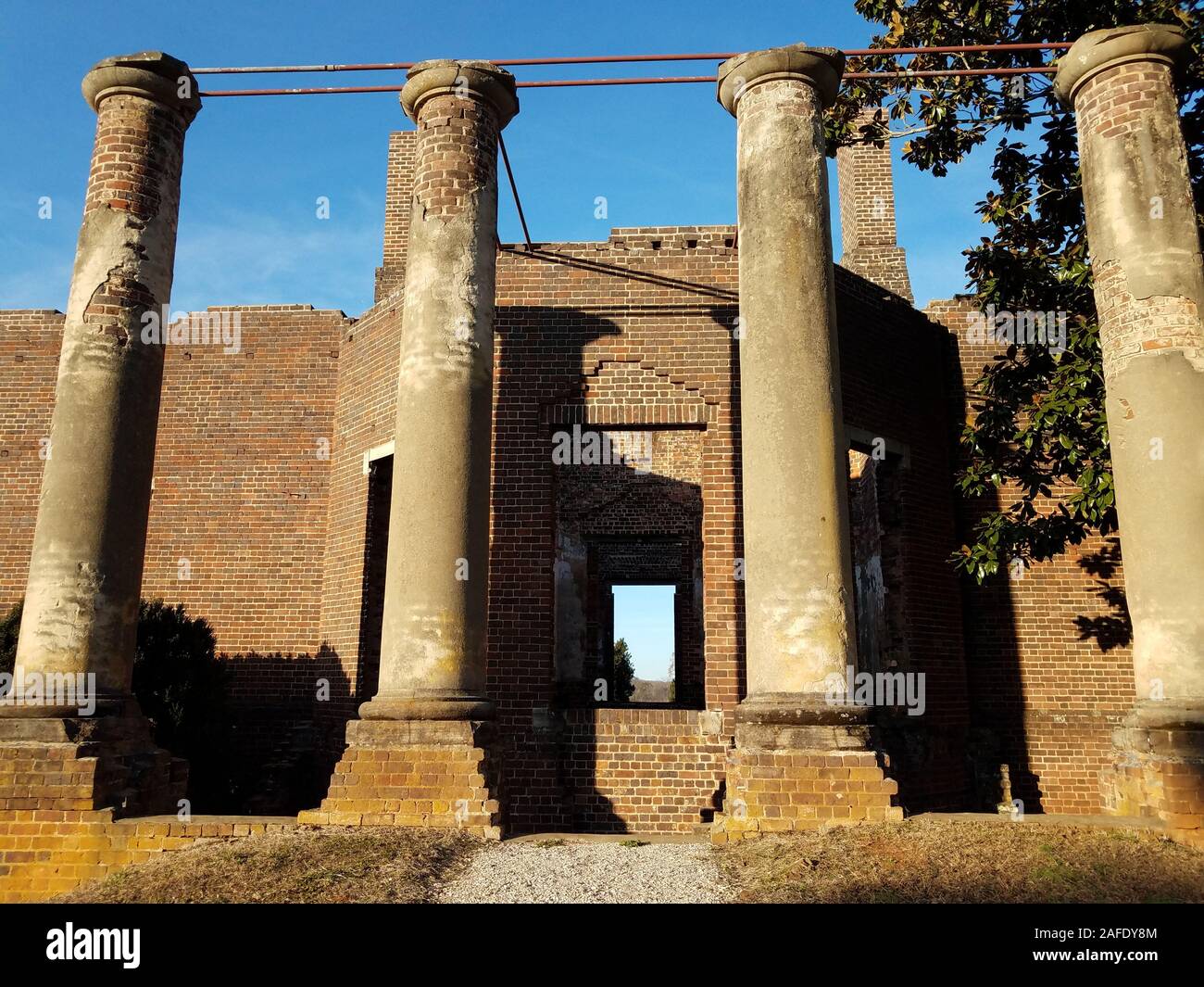 old building in ruins with columns and red bricks Stock Photo - Alamy