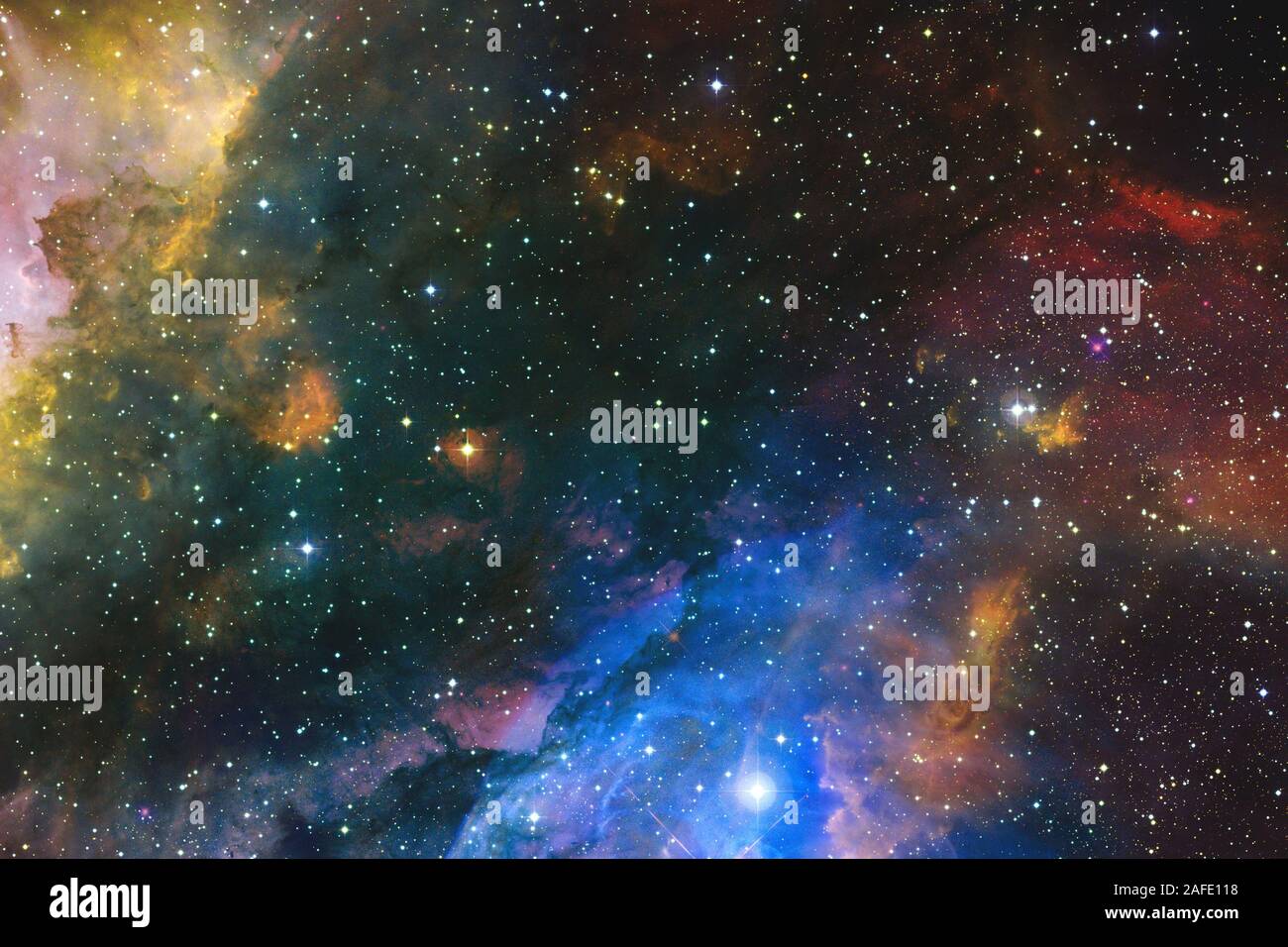 Universe scene with stars and galaxies in deep space showing the beauty ...