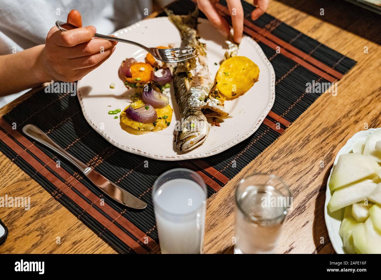 Turkish Bluefish with Raki / Lufer Fish. Traditional Seafood Stock ...