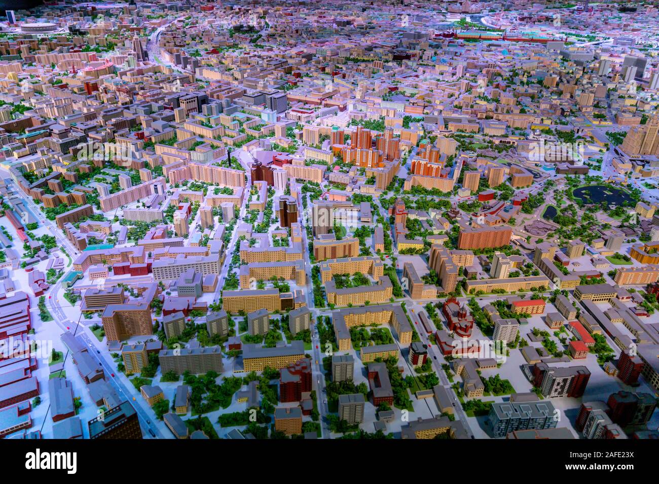 Moscow, Russia - JULY 2019: VDNKh, Moscow City scale model, center of ...