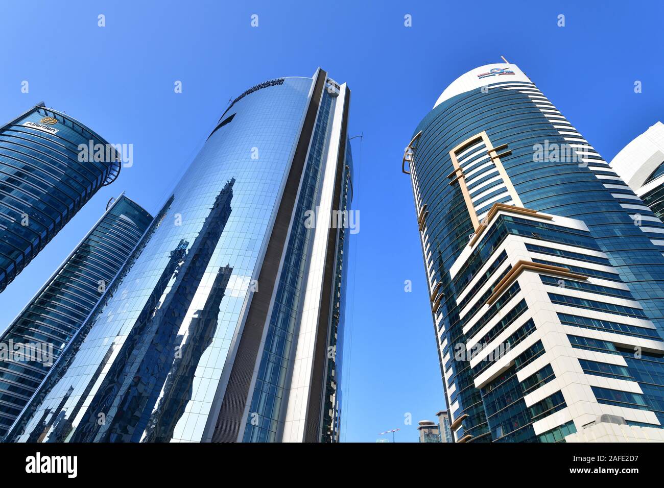 Doha, Qatar - Nov 24. 2019. Tower Public works authority and Qatar ...