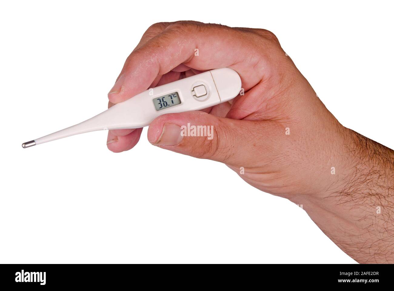 Medical digital thermometer in hand Stock Photo - Alamy