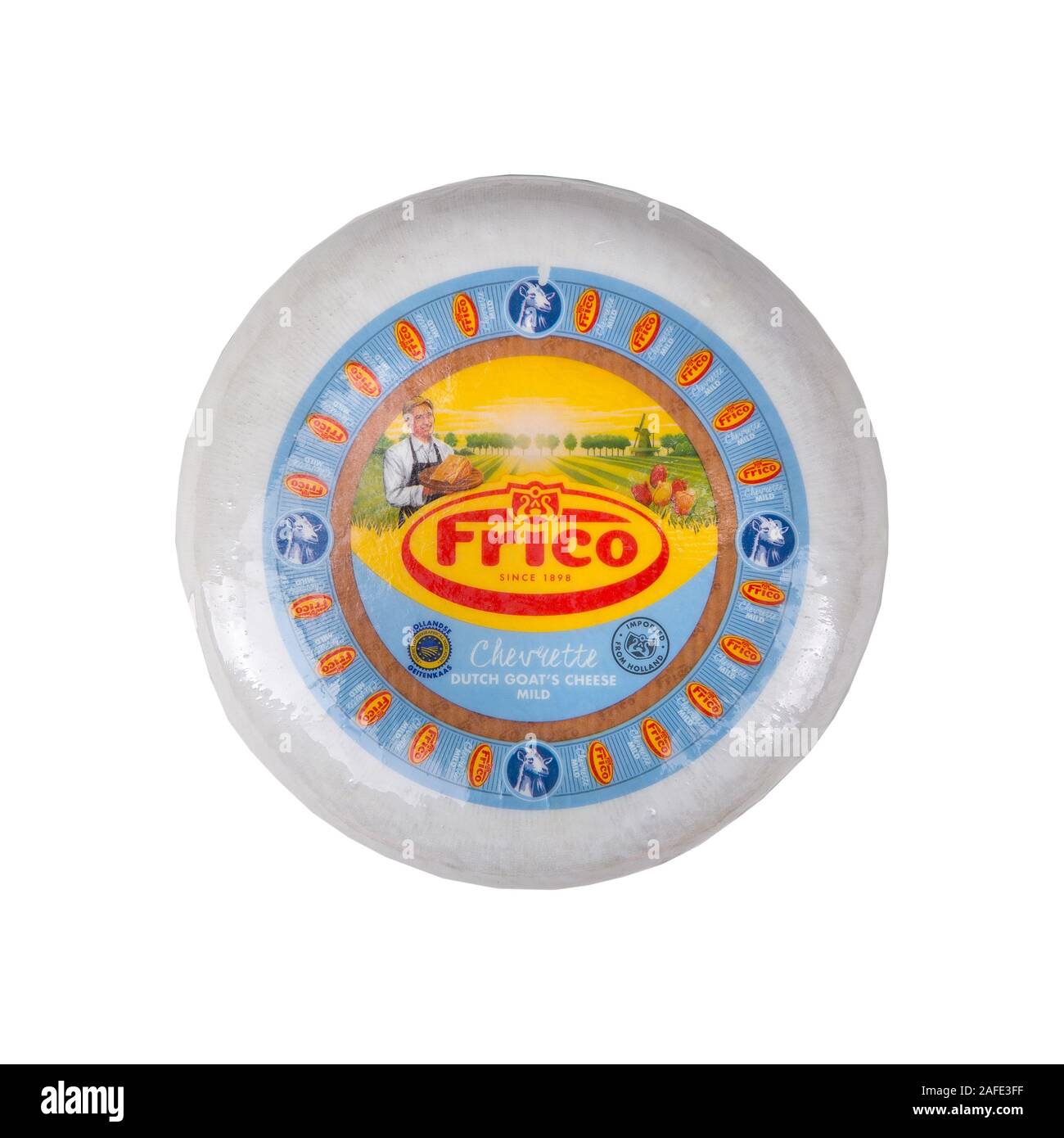 Cheese wheel isolated on white background. head cheese editorial ...