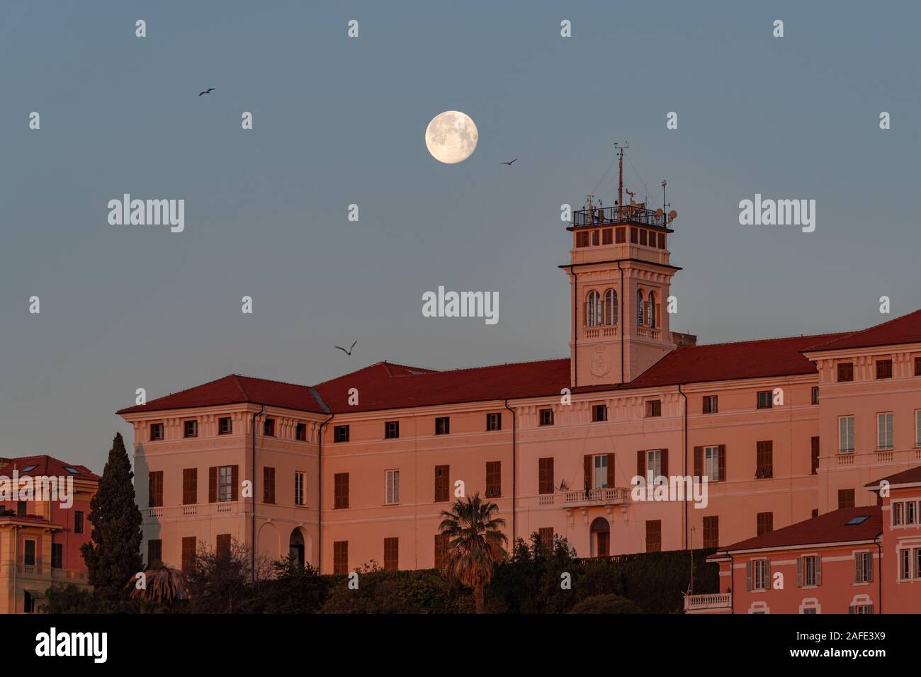 Dawn View Full Moon Setting High Resolution Stock Photography and ...