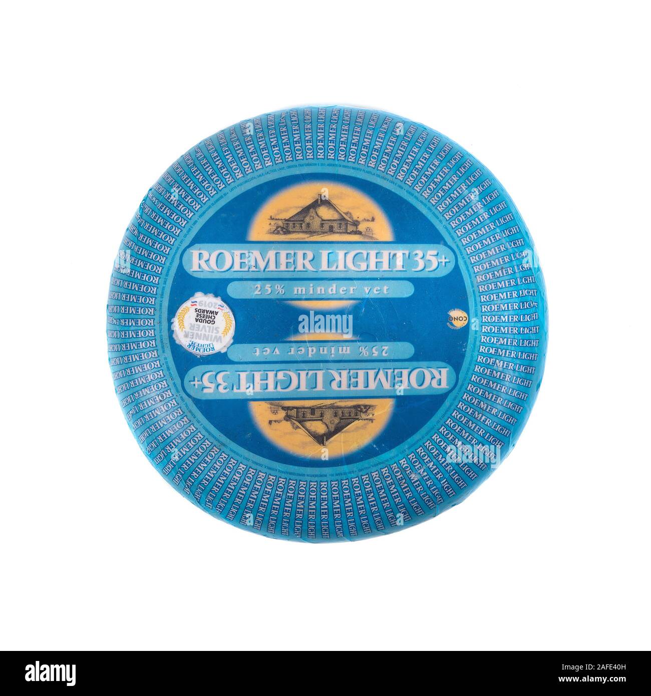 Cheese wheel isolated on white background. head cheese editorial ...