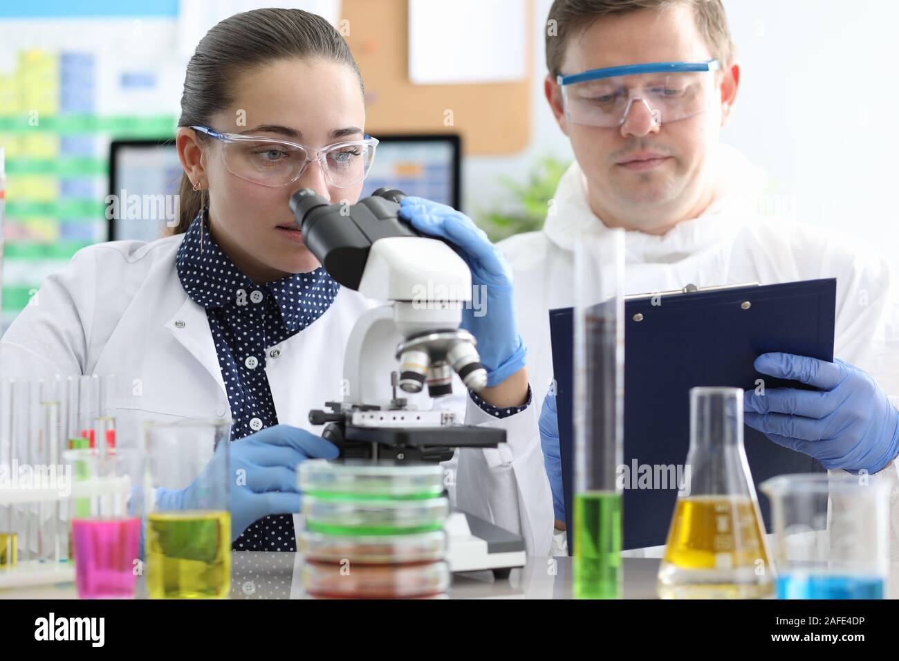 Laboratory tests on substances Stock Photo - Alamy