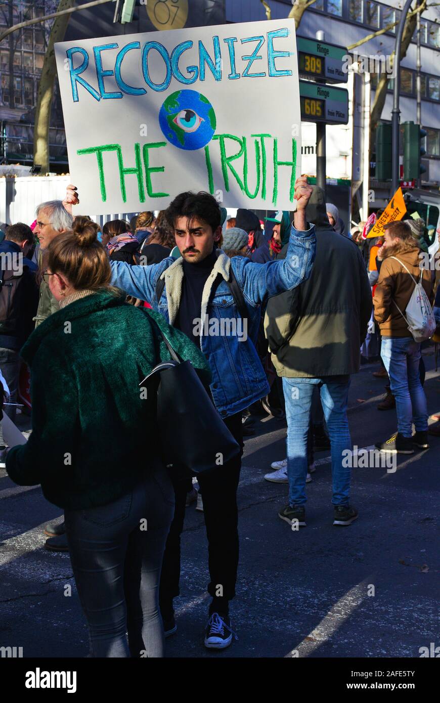Real People carrying climate protest signs on Fridays for Future ...