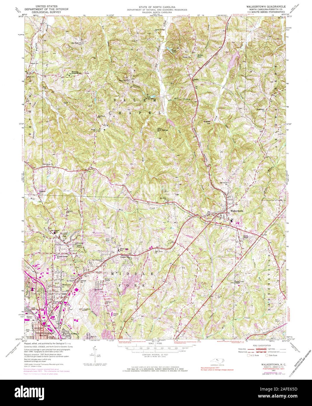 Map of walkertown hi-res stock photography and images - Alamy