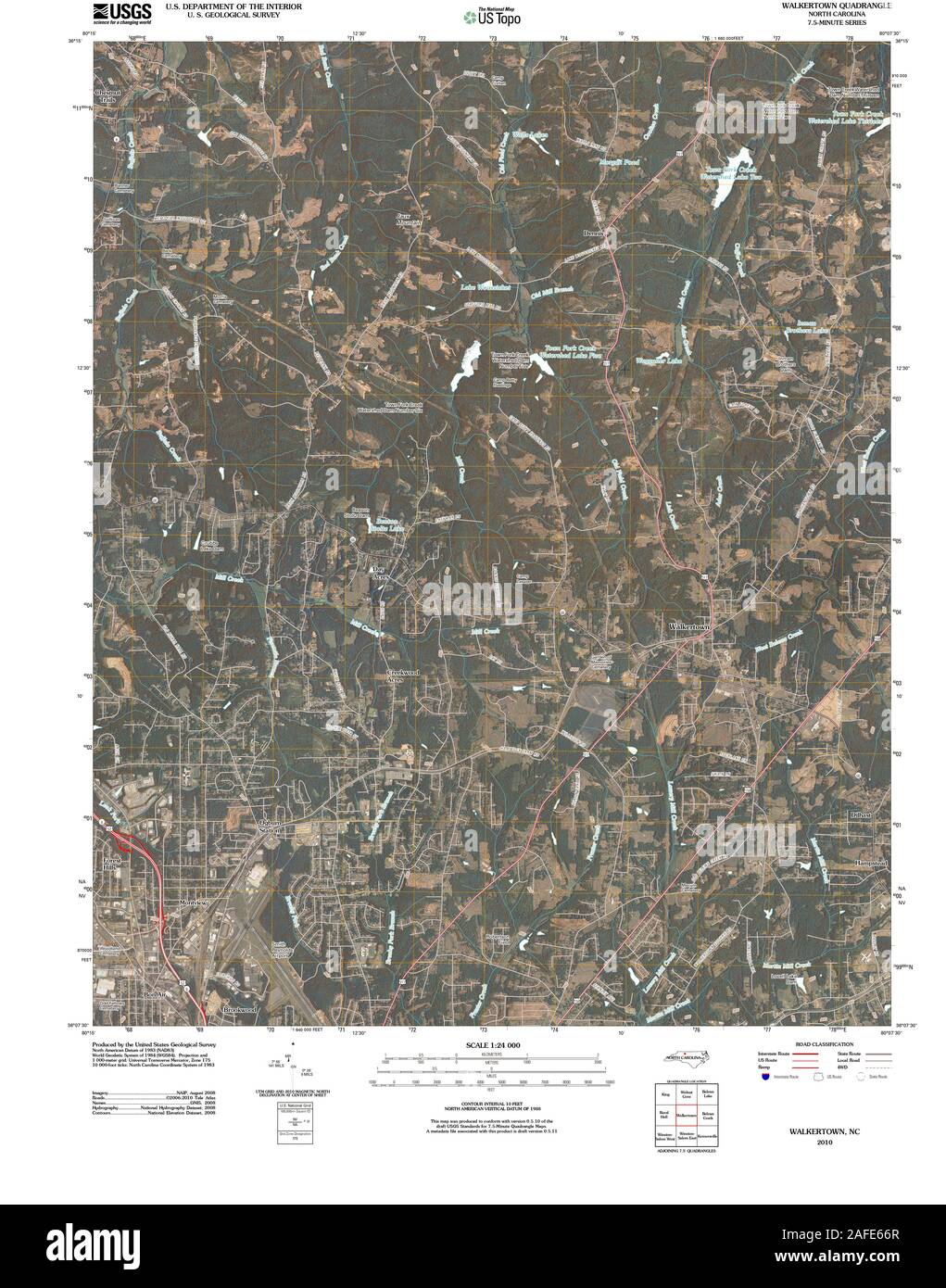 Map of walkertown Cut Out Stock Images & Pictures - Alamy