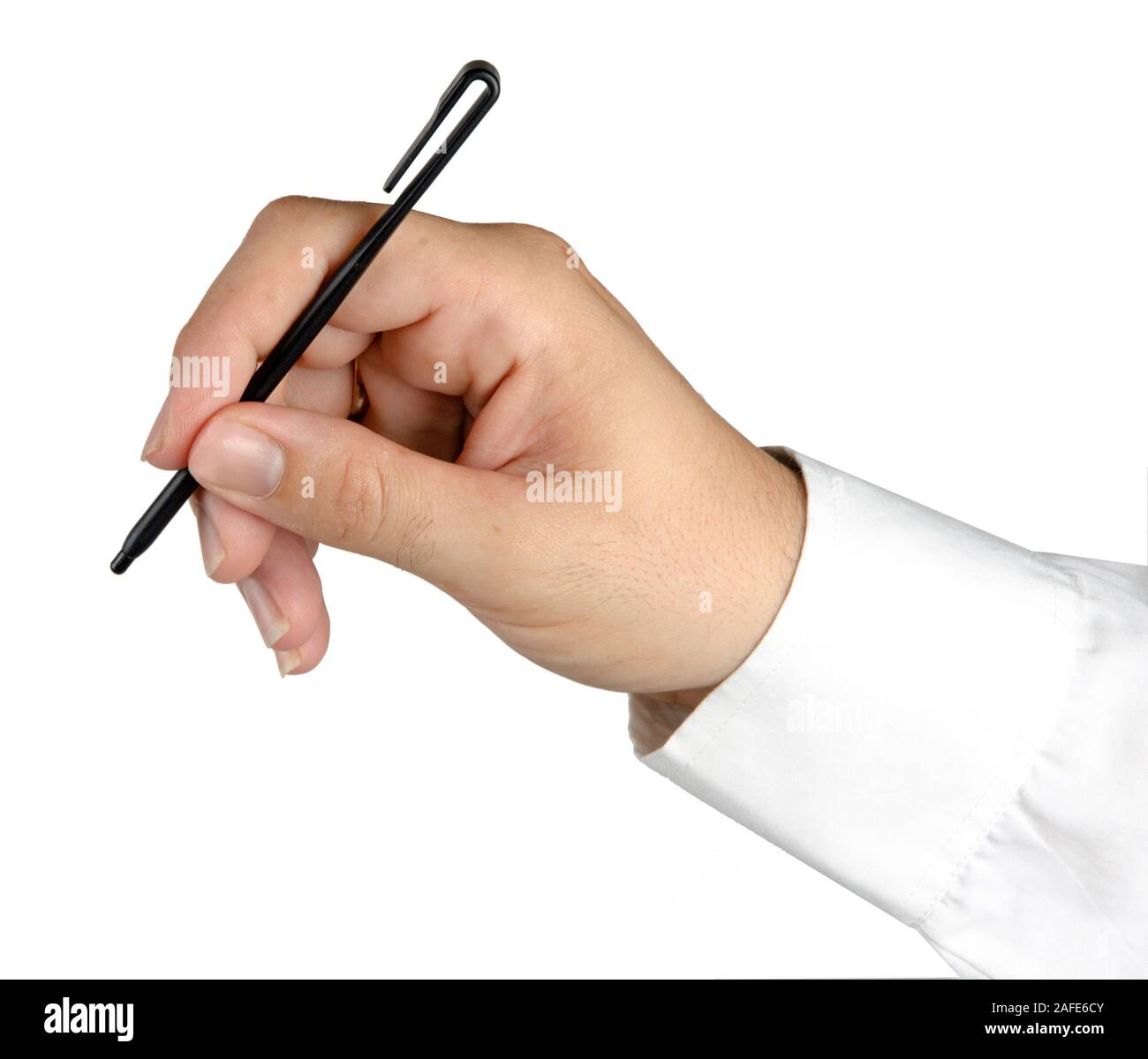 Hand with stylo Stock Photo - Alamy