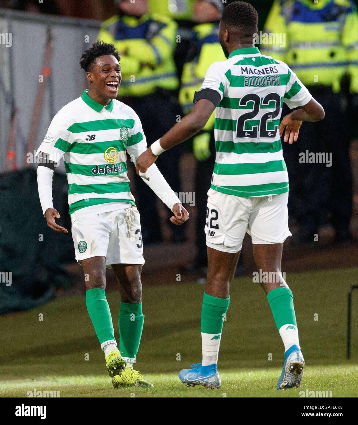 Celtic's Jeremie Frimpong celebrates his goal with Odsonne Edouard ...